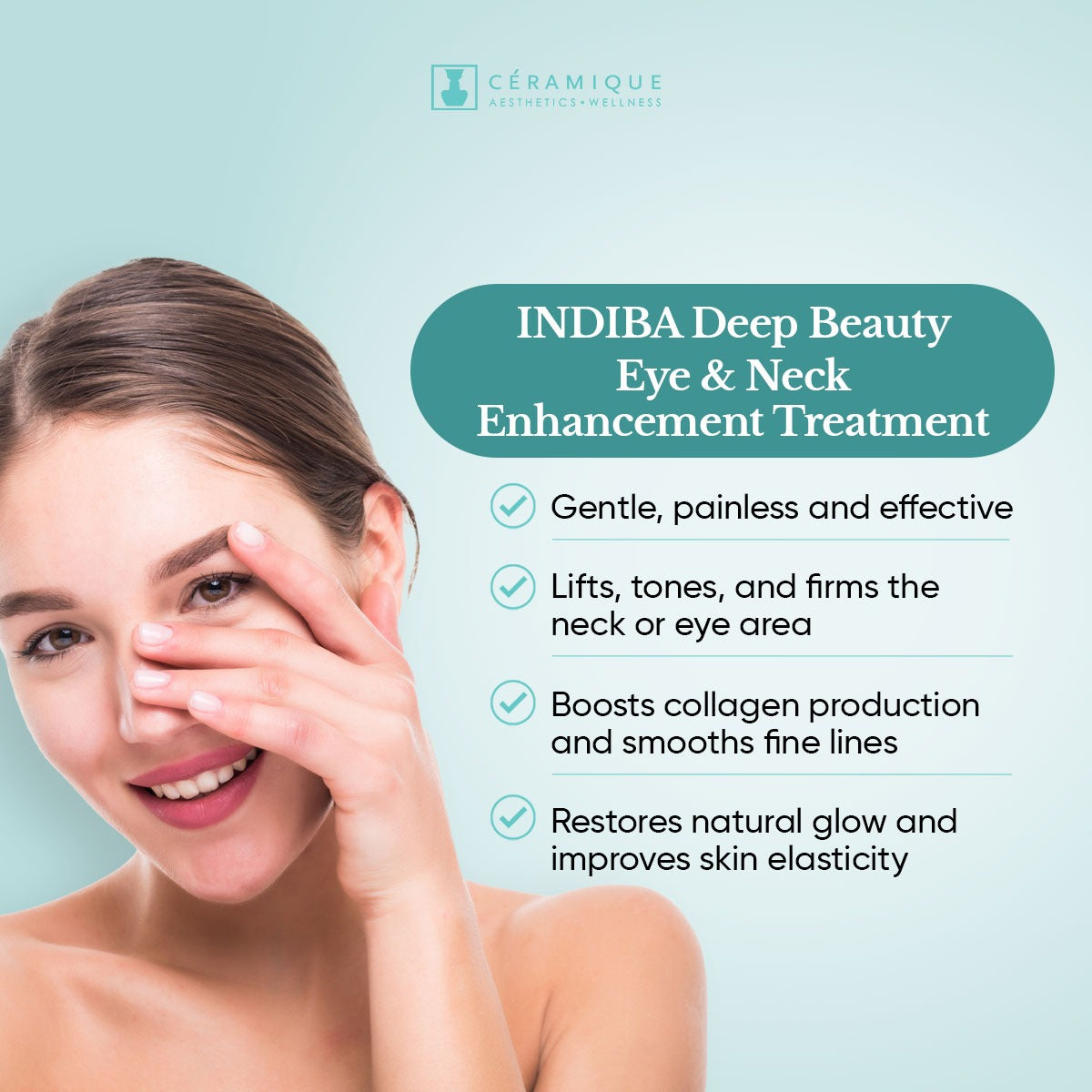 INDIBA Deep Beauty Eye/Neck Enhancement Treatment – Ceramique Aesthetics